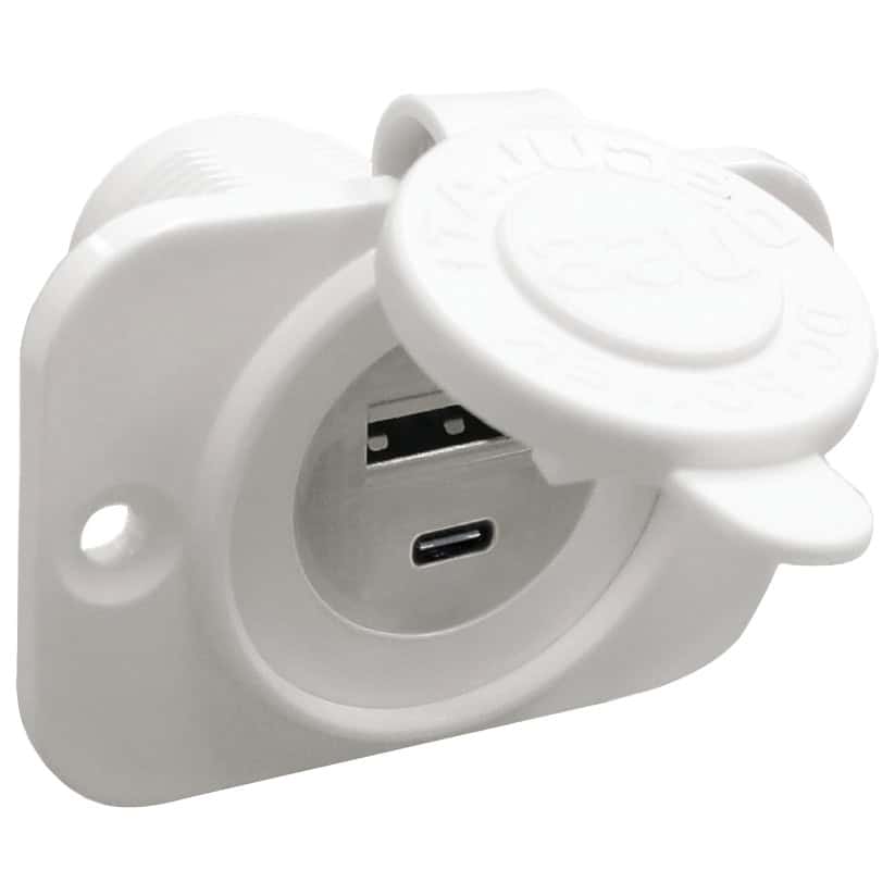Osculati A-Type USB Plug + C-Type in White