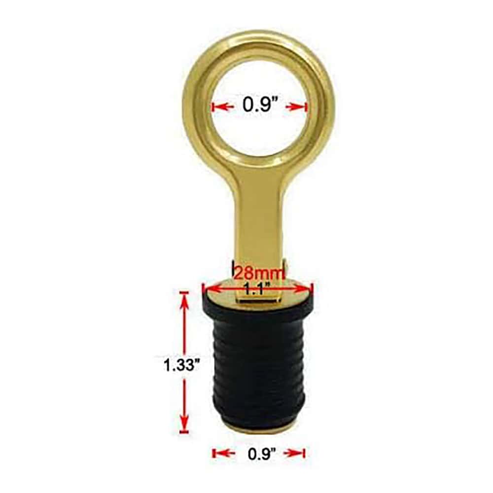 AAA 1 Inch Brass Snap Flip Drain Plug With Rubber Bailer
