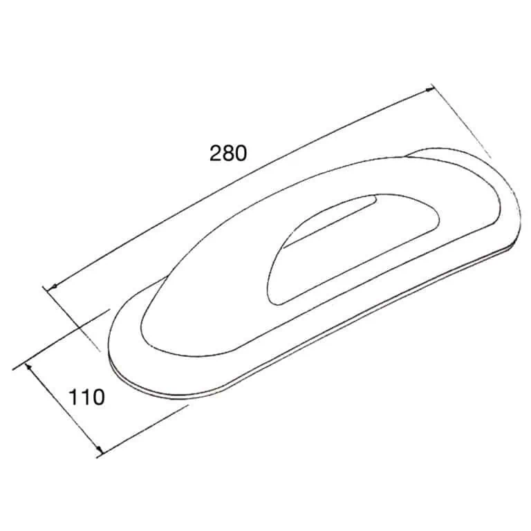Ral-Gom Oval Form Grab Handle - Black