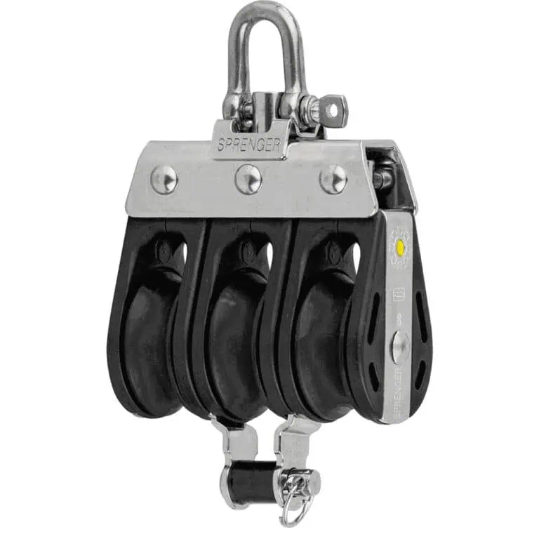 Sprenger S-Block Sliding Bearing 8mm - 3 Sheaves, Adjustment Set, Becket